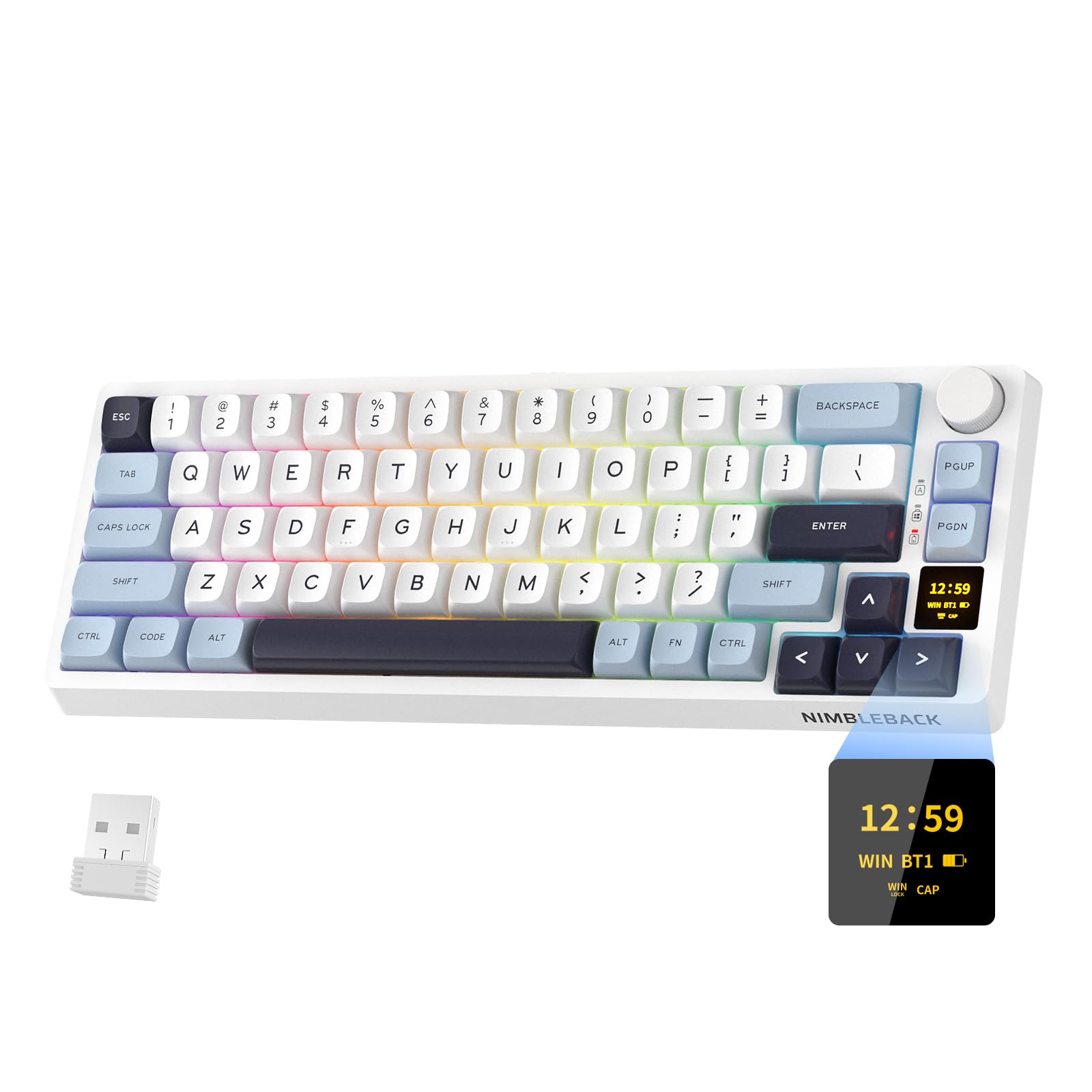 Amazon.com: LTC Nimbleback NB682 PRO 65% Wireless Mechanical Keyboard w ...