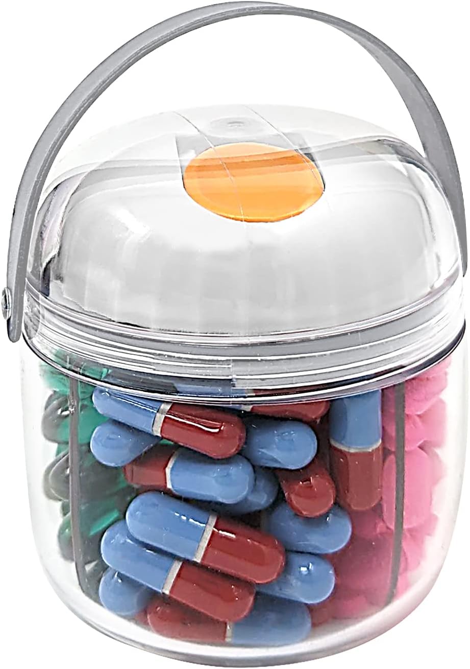 Amazon.com: Mini Pill Dispenser Organizer Bottle, Daily Travel ...