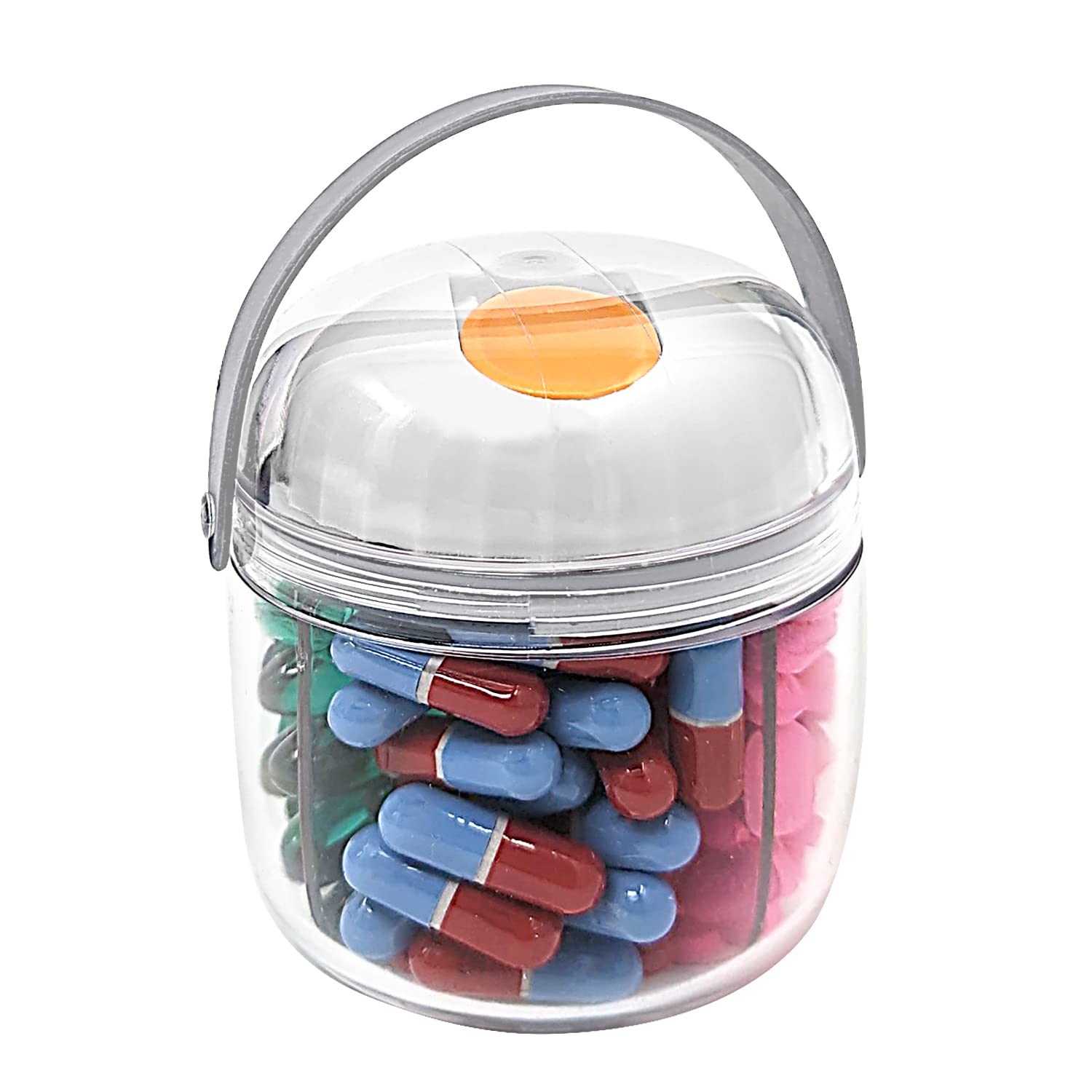 Amazon.com: Mini Pill Dispenser Organizer Bottle, Daily Travel ...