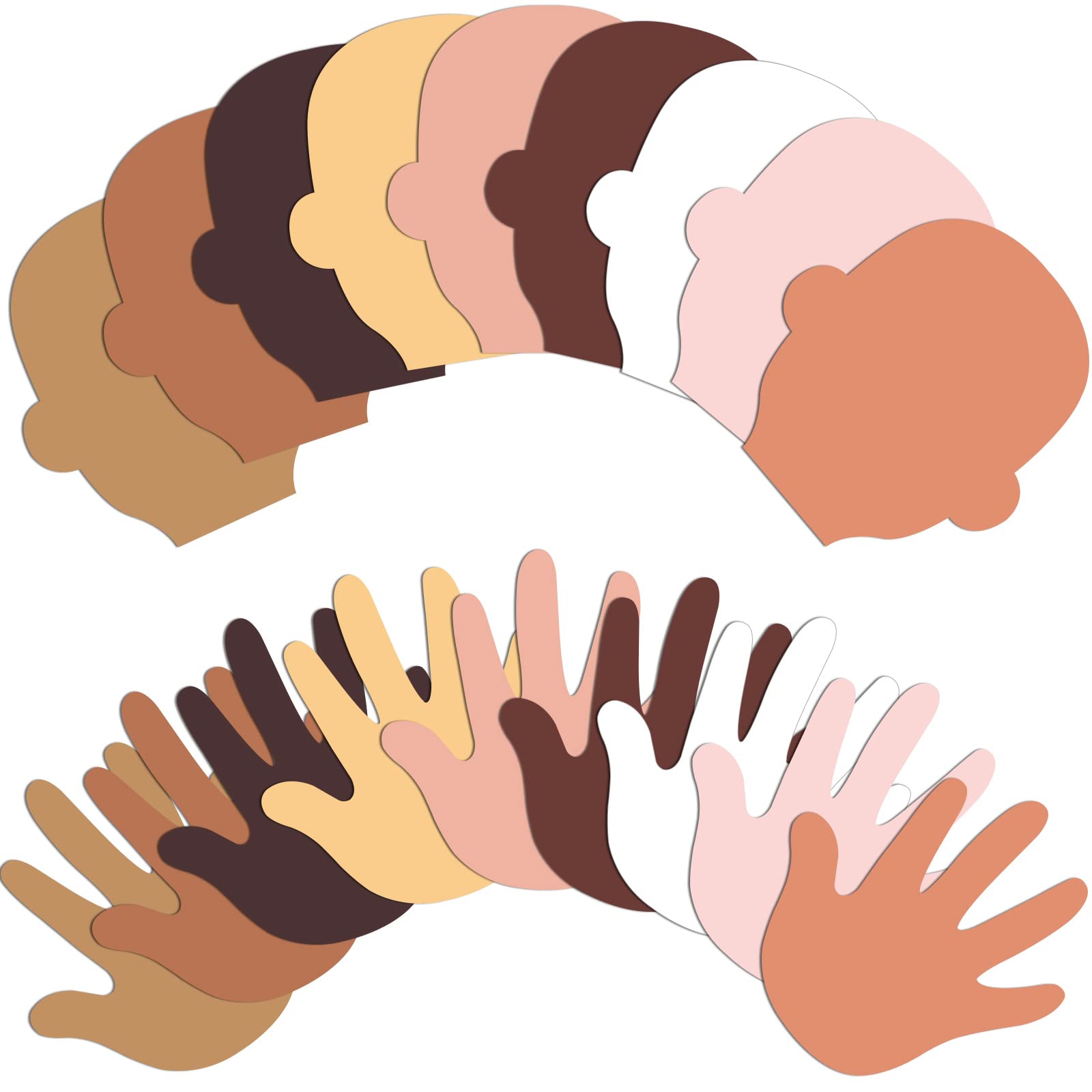 Aoldhyy 108 Pcs Face Cutout Hand Cutouts Multicultural Faces Cutouts ...