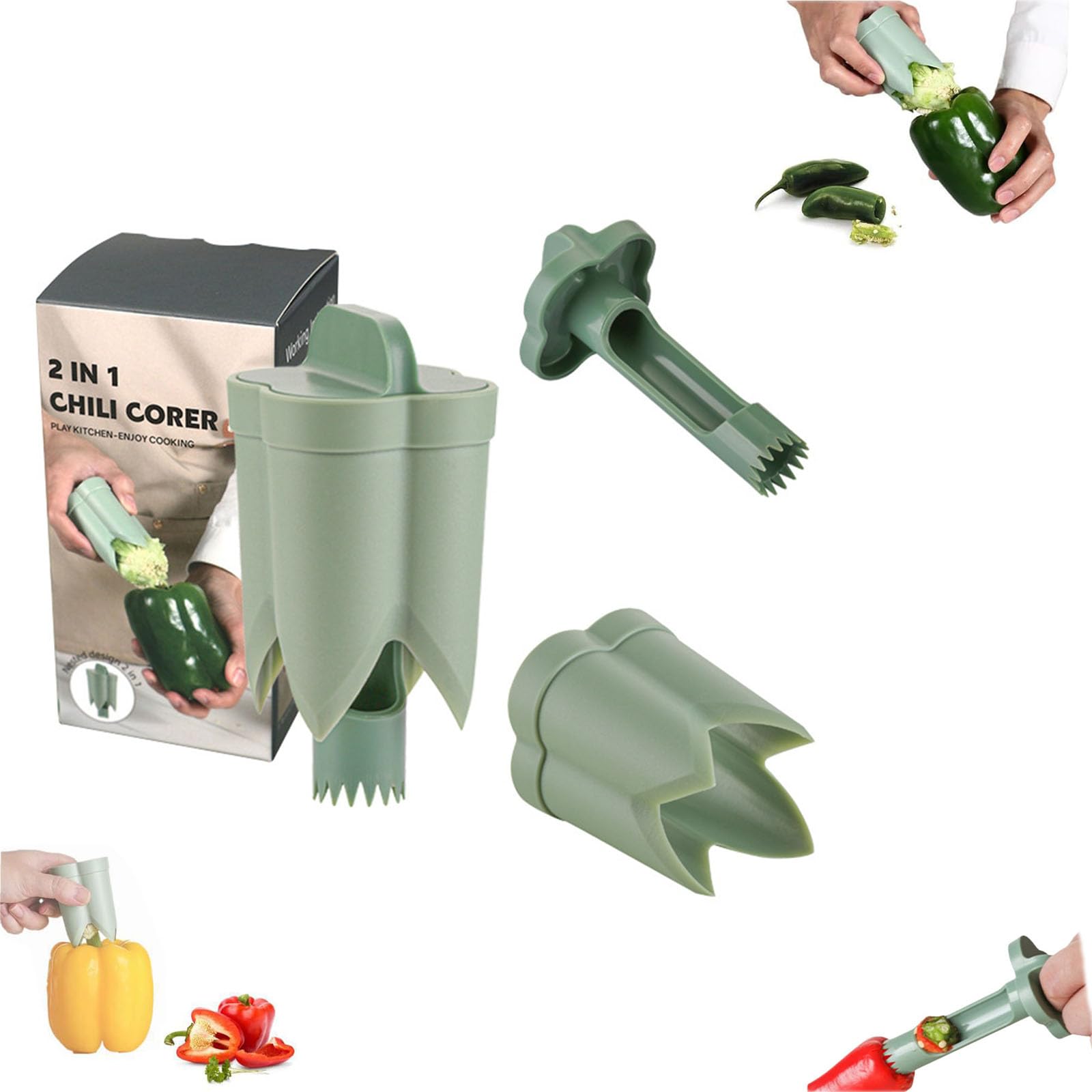 Amazon.com: 2 in1 Pepper Seed Corer Remover, Pepper Seed Corer with ...
