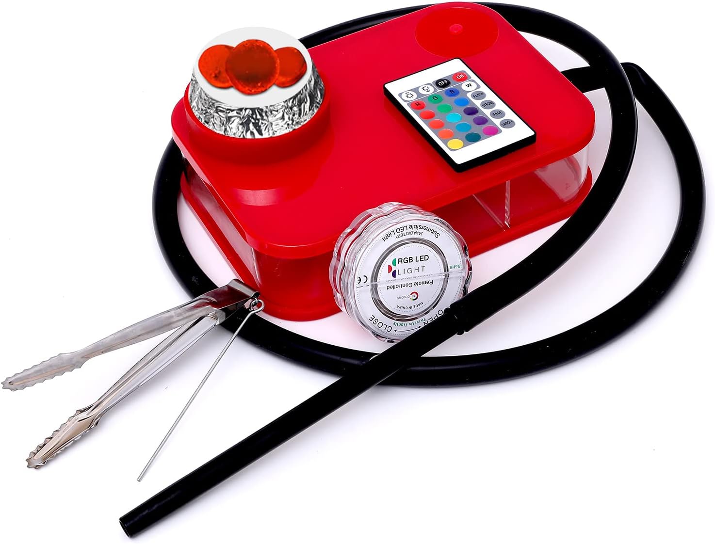 Amazon.com: Portable Acrylic Hookah Set with Multi-Color LED Lights ...