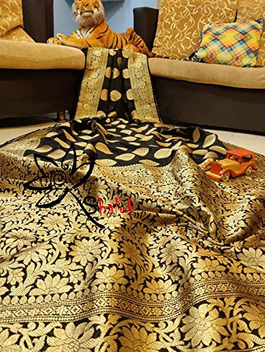 Buy Weda Weaver Llp Women's Saree (Llp45ss16_Black_Free Size) at Amazon.in