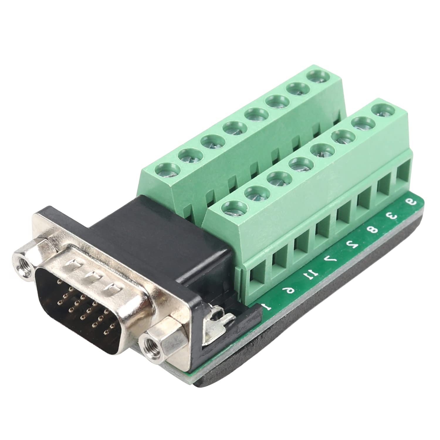 Juvielich D-sub DB15 Breakout Board Connector 15 Pin 3-Row Male Port ...