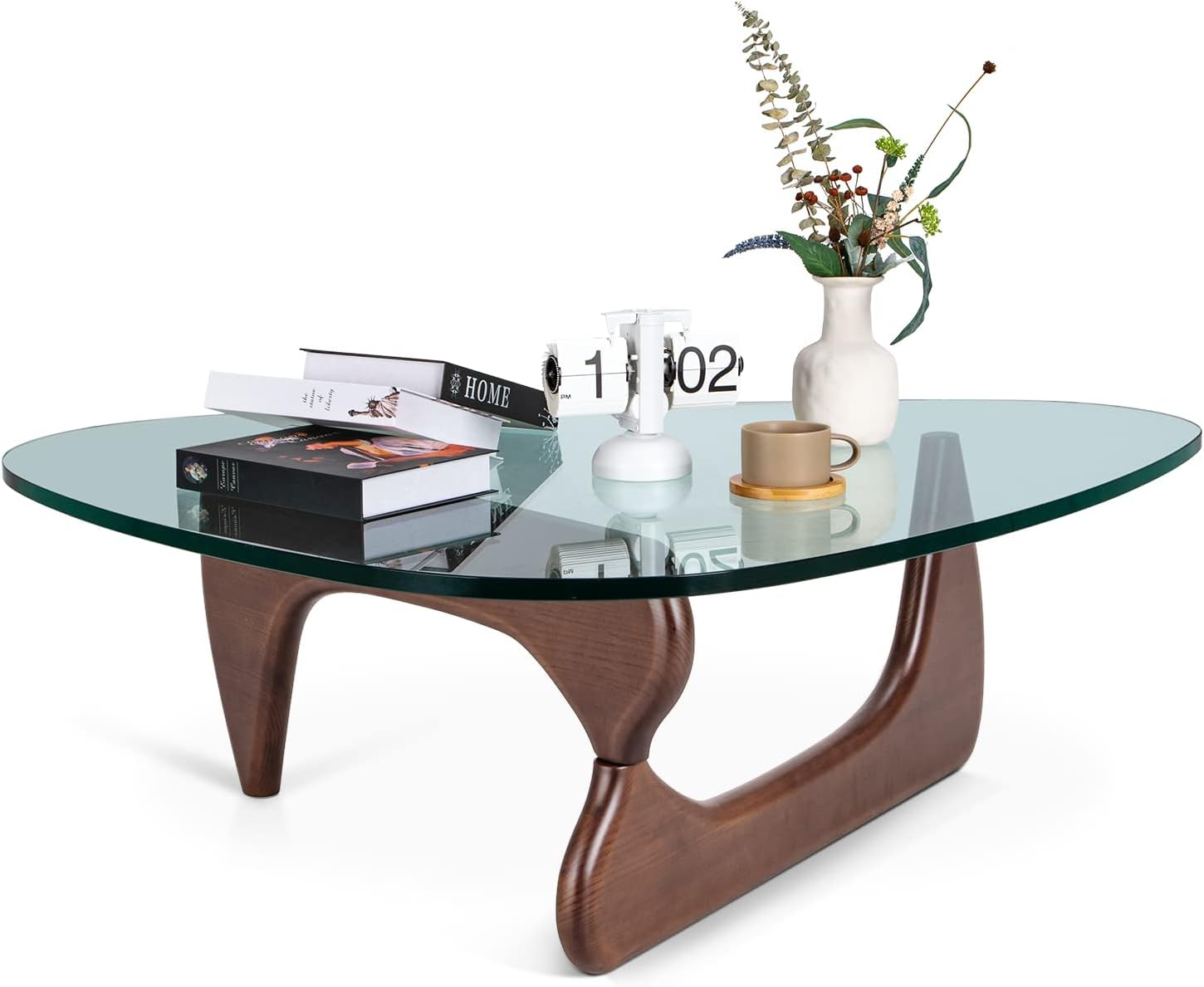 Amazon.com: Noguchi Table Triangle Glass Coffee Table Vintage Glass End ...