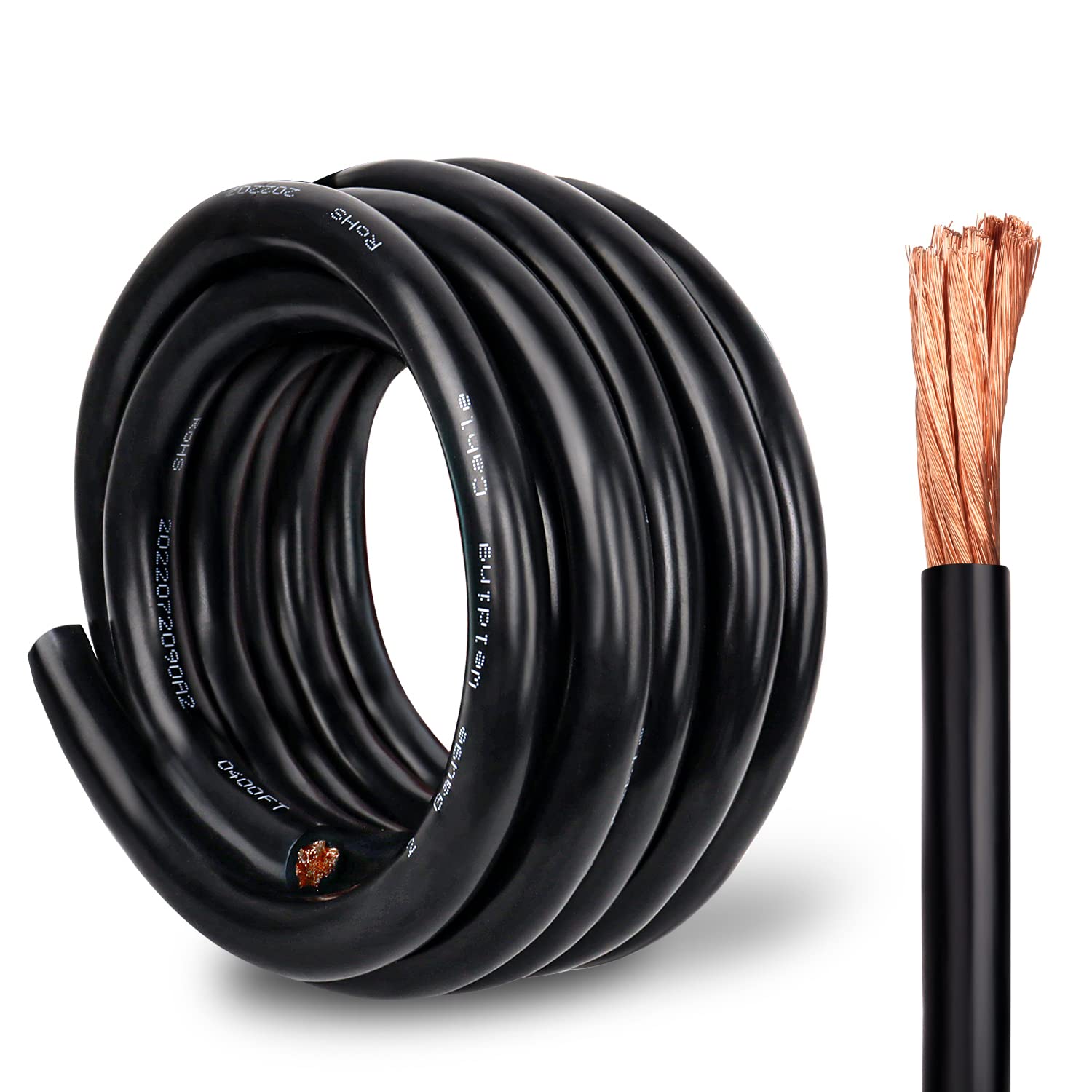 Buy Kimbluth 2 Gauge Battery Cable Oxygen Free Copper Wire, 10ft 2 AWG ...