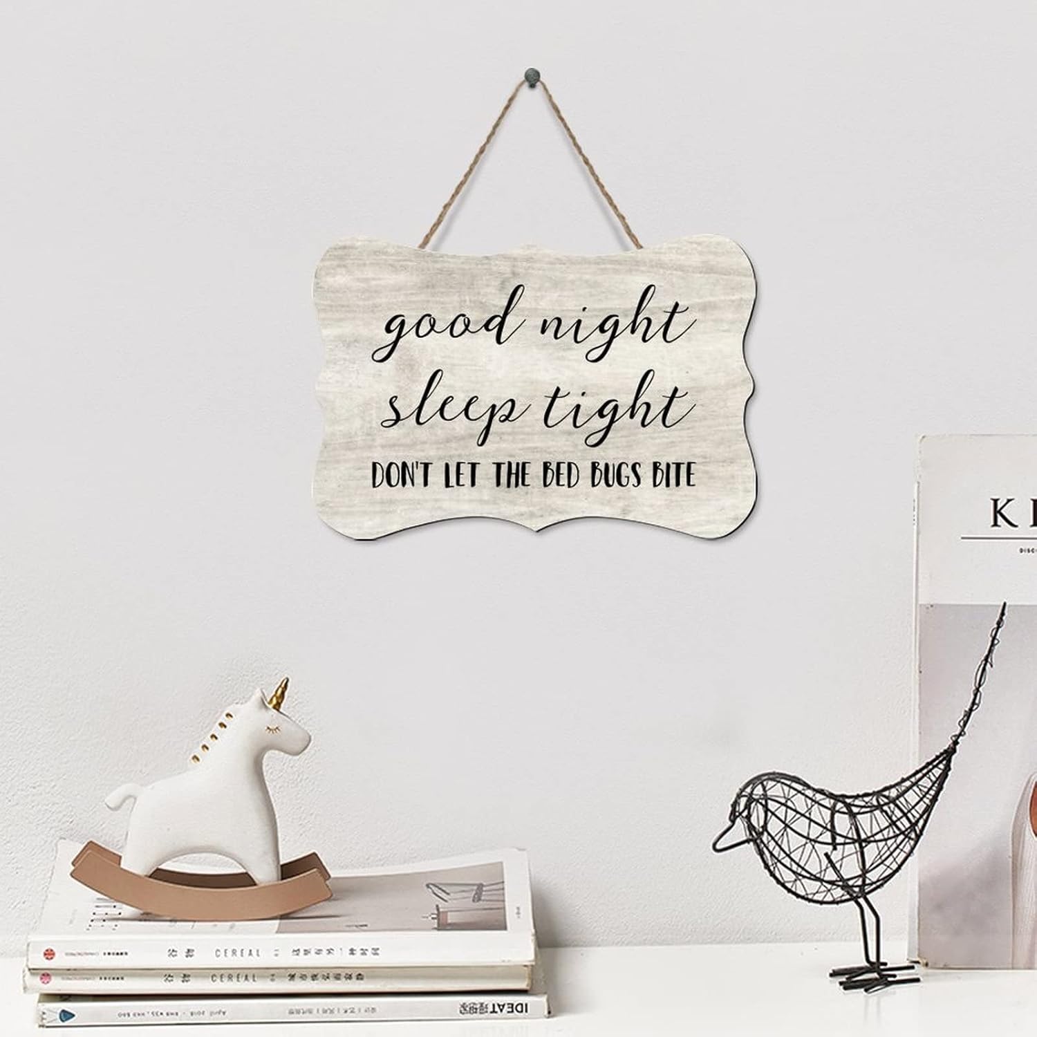 Placa de pared moderna con cuerda para colgar con texto en inglés Good ...