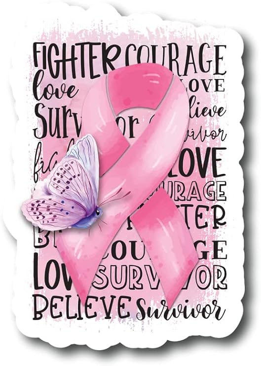 Amazon.com: Pink Ribbon | Fighter,Courage,Survivor... Breast Cancer ...