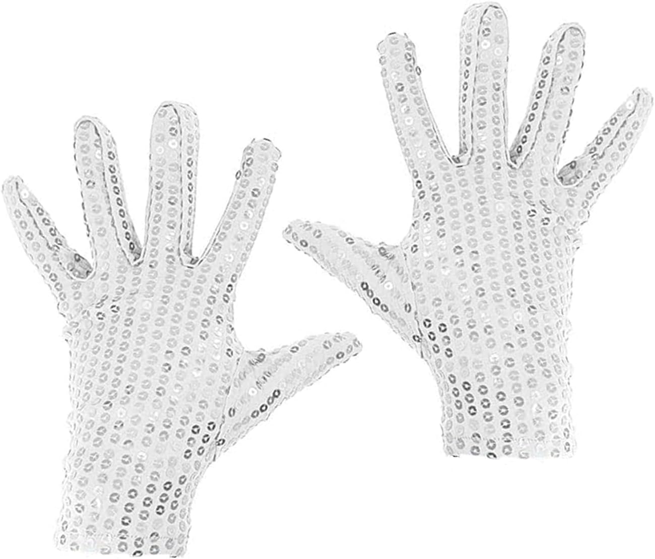 Amazon.com: Sparkly Sequin Gloves - Unisex Silver Glitter Dance Gloves ...