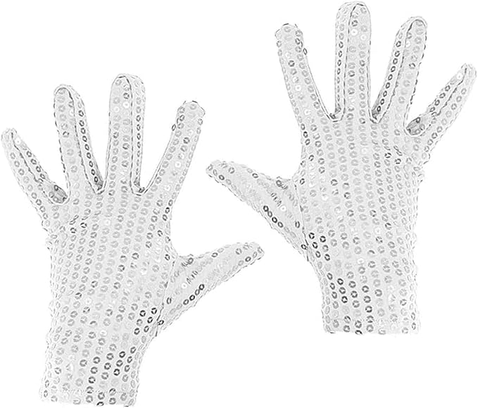 Amazon.com: Sparkly Sequin Gloves - Unisex Silver Glitter Dance Gloves ...