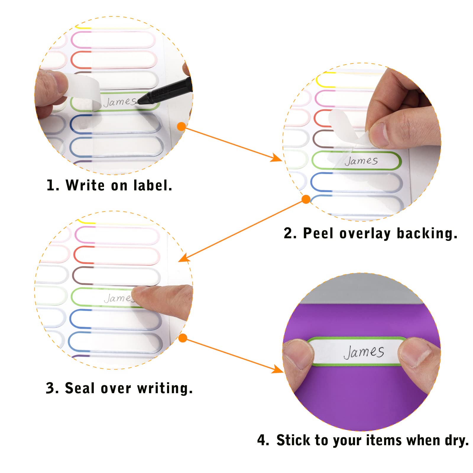 Snapklik.com : Name Labels For Kids Stuff Daycare, Waterproof Daycare ...