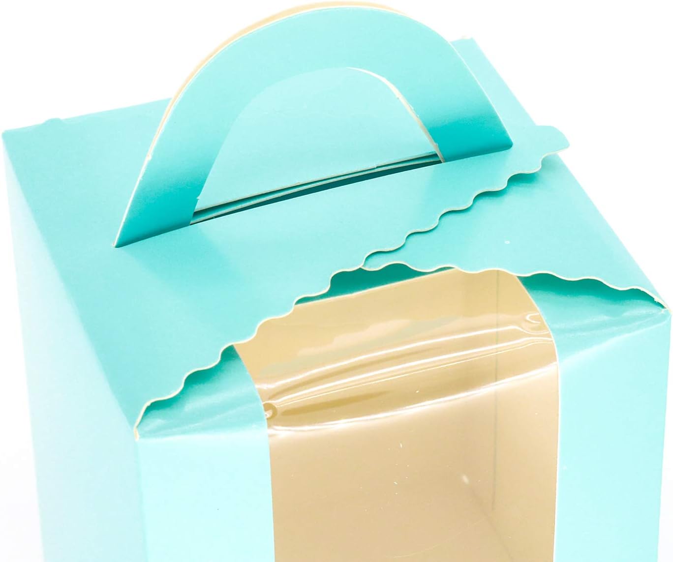 20Pcs Single Cupcake Boxes in Blue Cupcake Gift Boxes with Window and ...