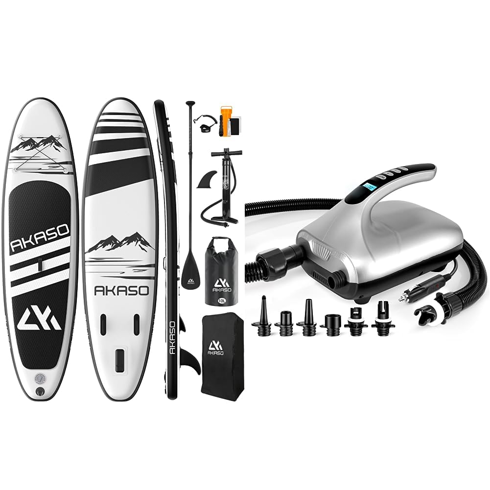 AKASO Inflatable Stand-Up Paddleboard, Yoga SUP with Backpack, Non-Slip ...
