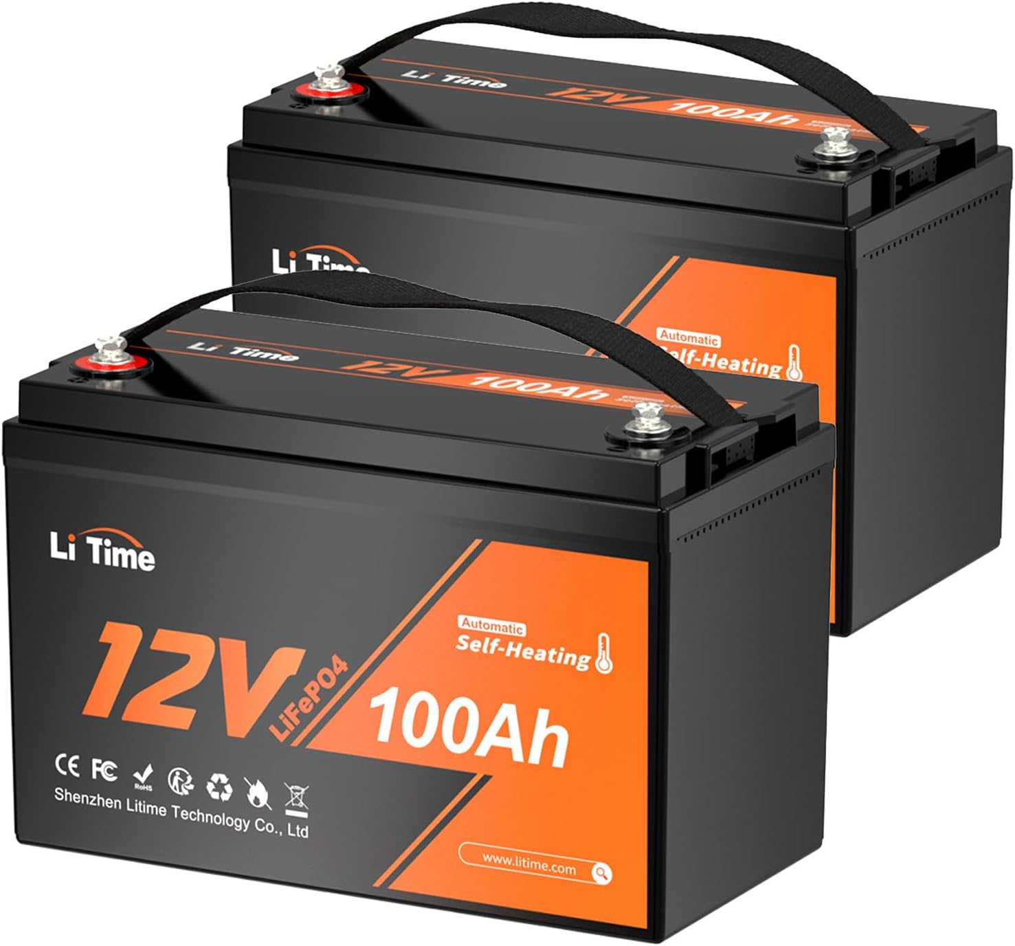 Amazon.com: Litime 12V 100Ah Self-Heating LiFePO4 Lithium Battery with ...
