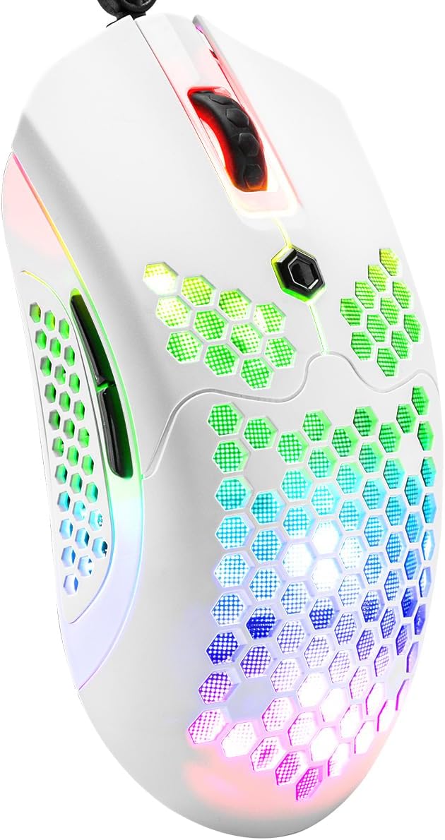 Amazon.com: Wired Lightweight Gaming Mouse 65G, 26 RGB Backlit USB ...