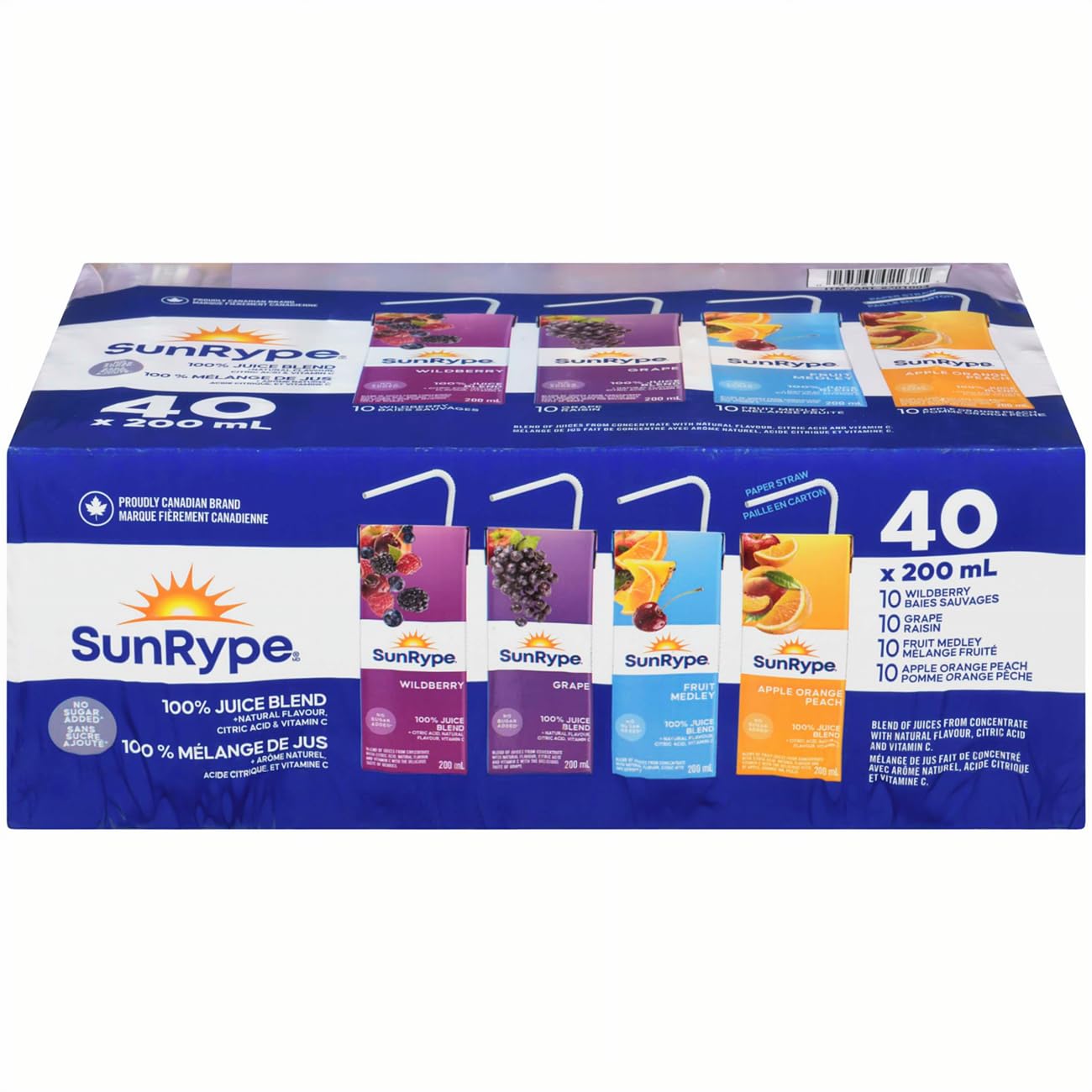 Amazon.com : SunRype 100% Pure Fruit Juice Boxes, Variety Pack, Perfect ...