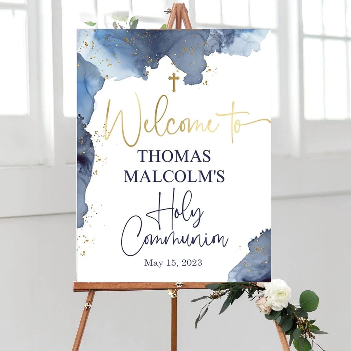 Amazon.com : Personalized First Communion Welcome Sign, First Communion ...