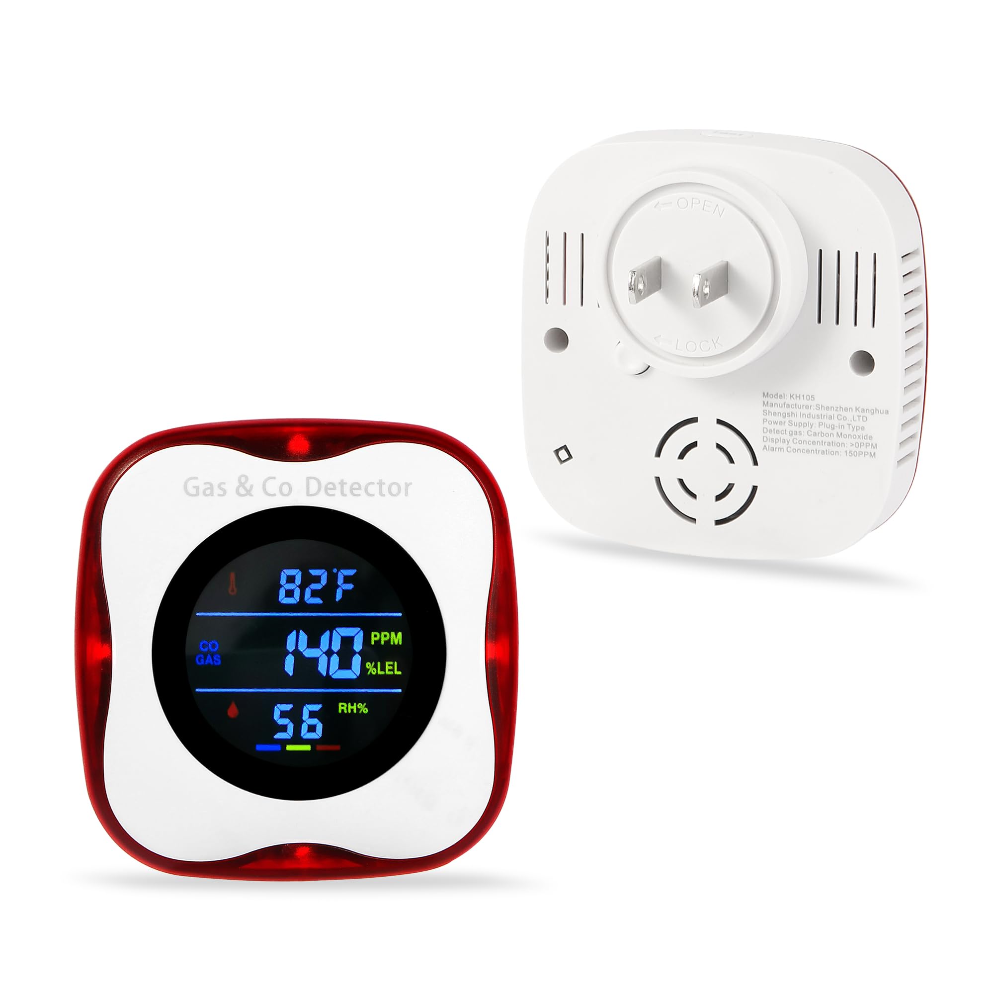 Amazon.com: Plug in Gas & Carbon Monoxide Detector,4-in-1 Natural Gas ...