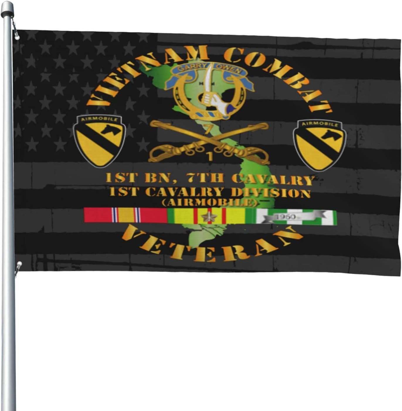 Amazon.com : Vietnam Cav Veteran 1st Bn 7th Cav 1st Cav Div Flag 4x6 Ft ...