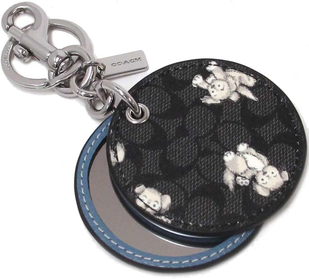 Coach Women's Mirror Bag Charm Keychain Fob (Signature Canvas - Happy ...