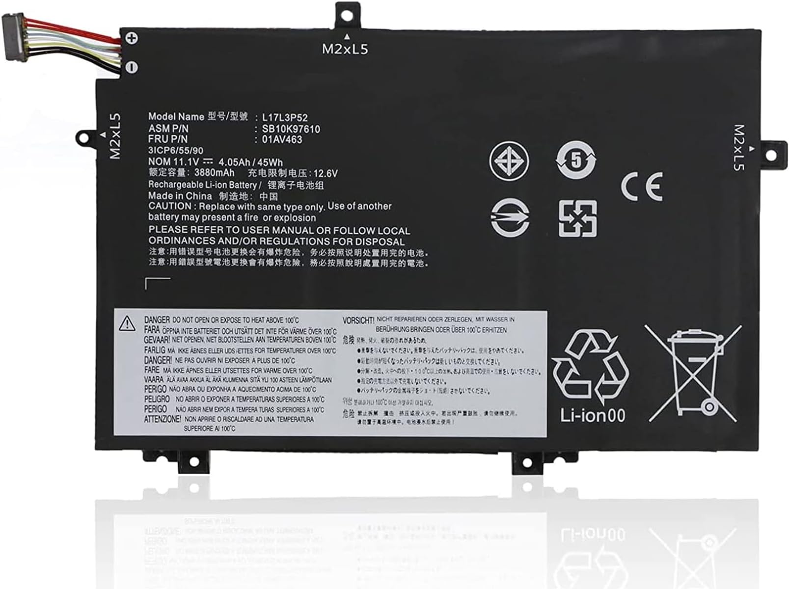 AKKEE L17L3P52 01AV463 Laptop battery for Lenovo ThinkPad L480 L490 ...