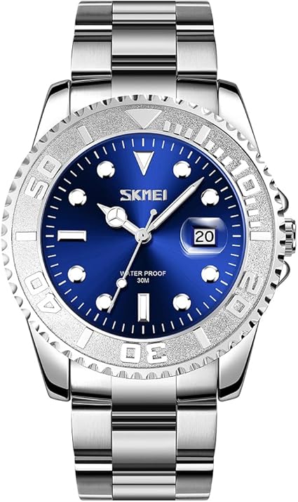 Amazon | [deselon] 腕時計 メンズ 防水 シルバー ブランド おしゃれ ステンレス メタル ビジネス うで時計 男性用 時計 ...