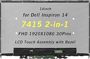 Amazon.com: WARWOLFTEAM 14in 30Pins 1920X1080 FHD LCD LED Replacement Touch Screen for Dell ...