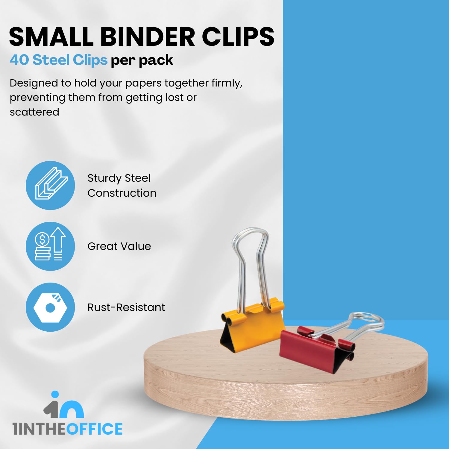 Snapklik.com : 1InTheOffice Small Binder Clips 3/4 Inch, Paper Clamps ...