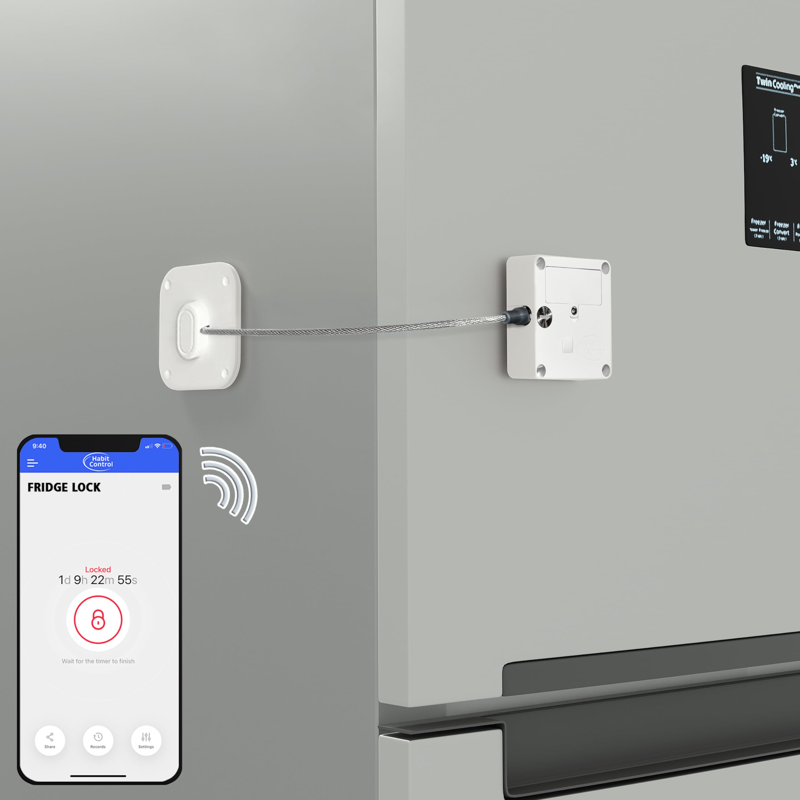 Habit Control Refrigerator Timer Lock - Bluetooth Fridge Locks for ...