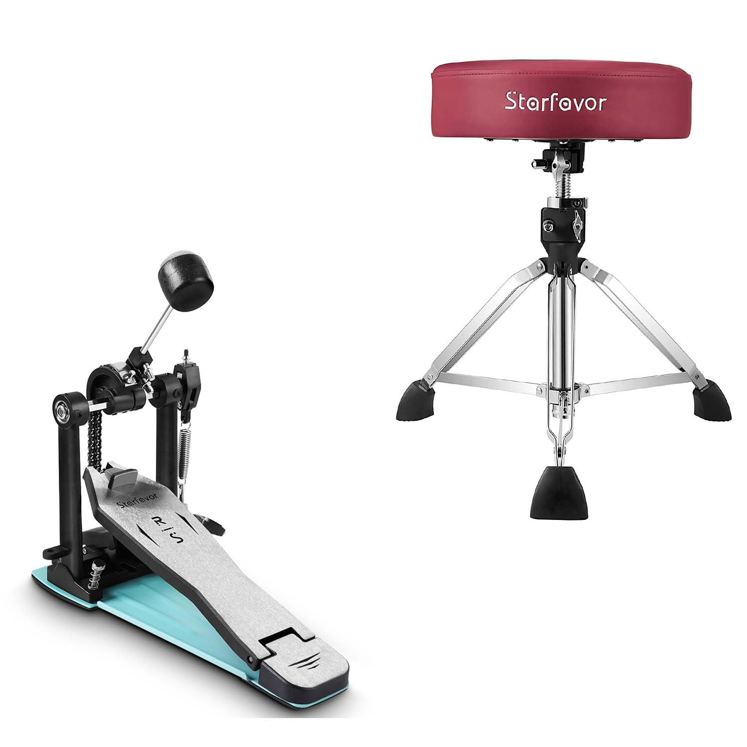 Amazon.com: Starfavor Drum Throne Adjustable Crimson Color Bass Drum ...