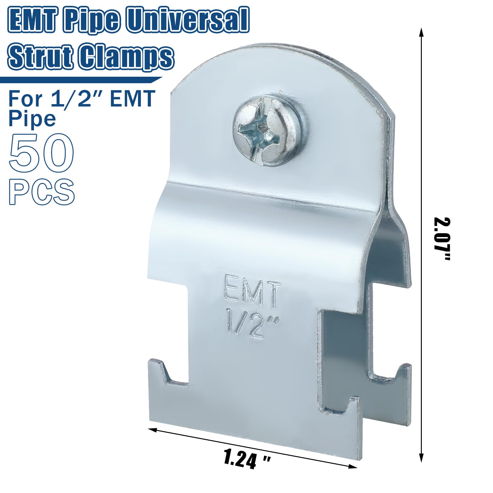Snapklik.com : Landhoow 50 Pcs EMT Pipe Universal Strut Clamps Strut ...