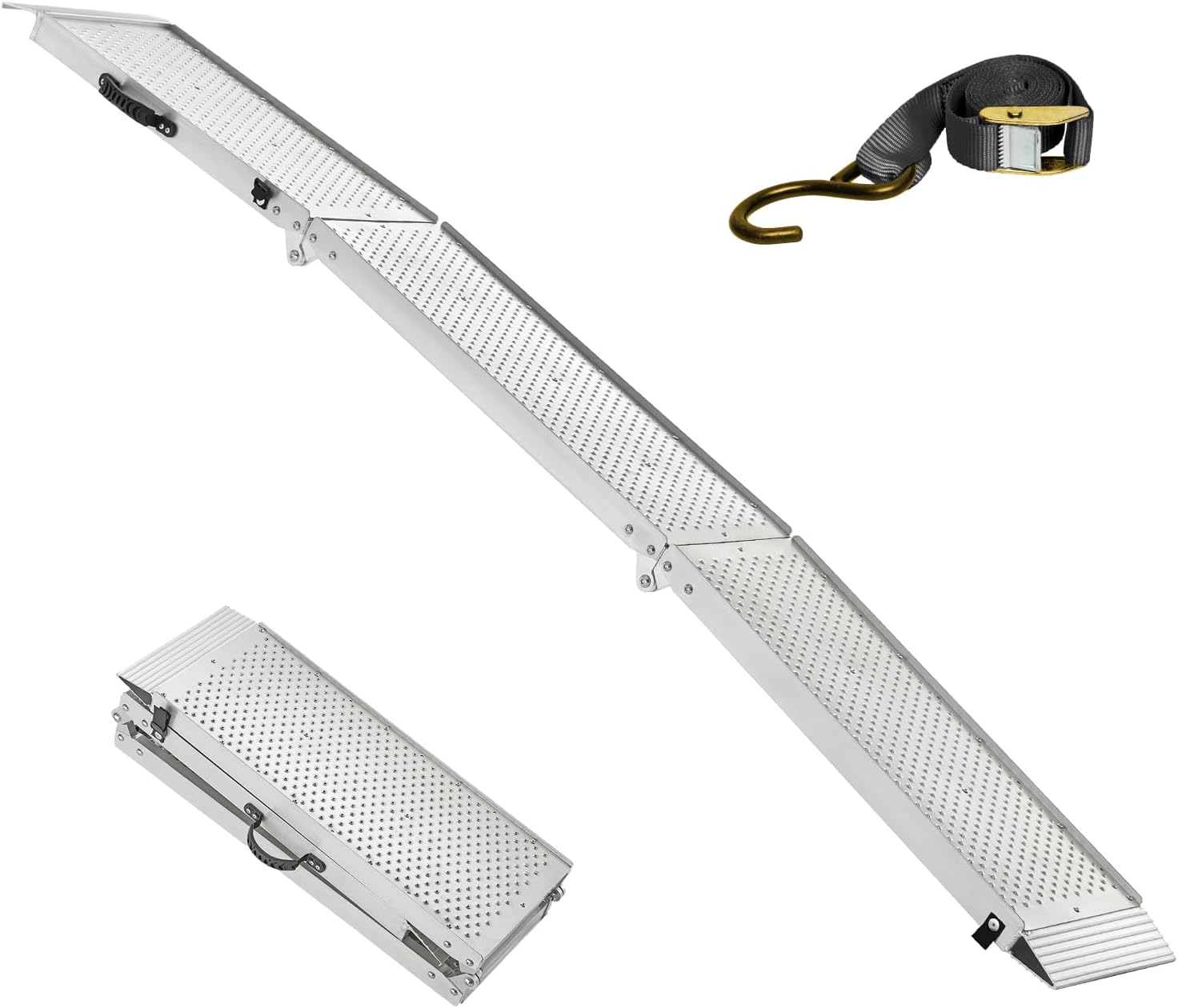 Amazon.com: Truck Ramp Tri-Fold Snowmobile Ramp with Tread Aluminum ...