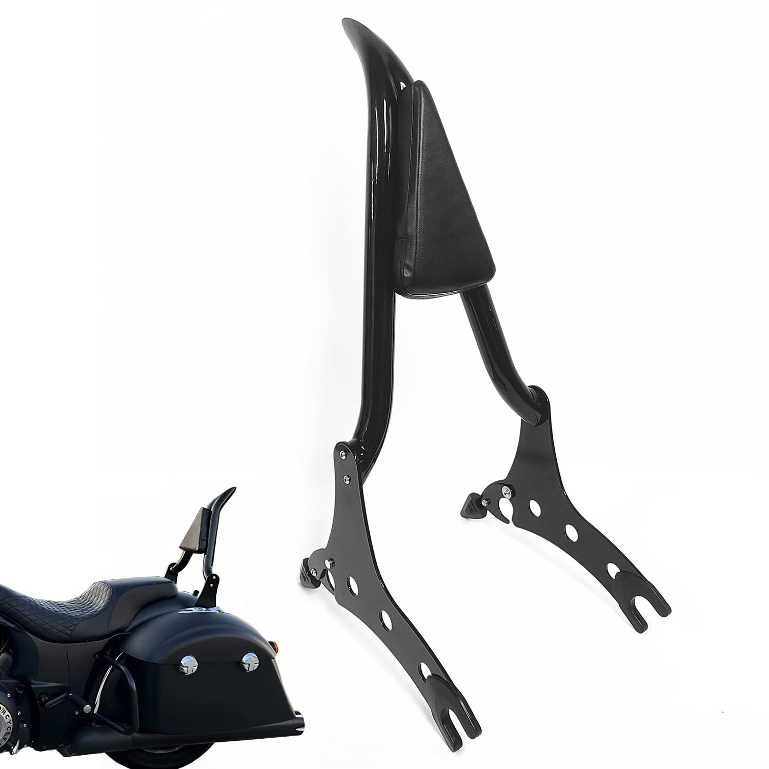 Amazon.com: 29-Inch Black Sissy Bar, Passenger Backrest Rear Pad ...
