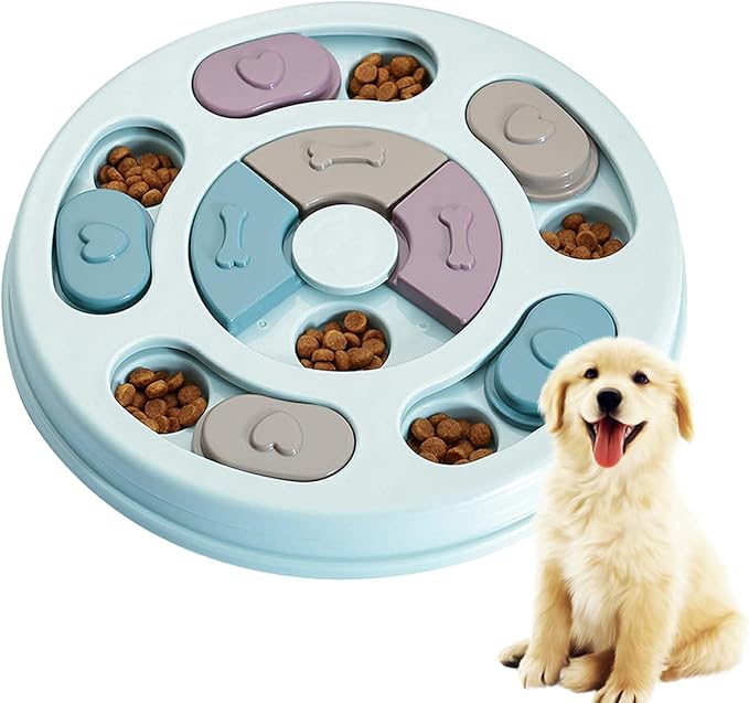 Interactive Dog Food Puzzle Toy Treat Dispensing Dogs Slow Feeder ...