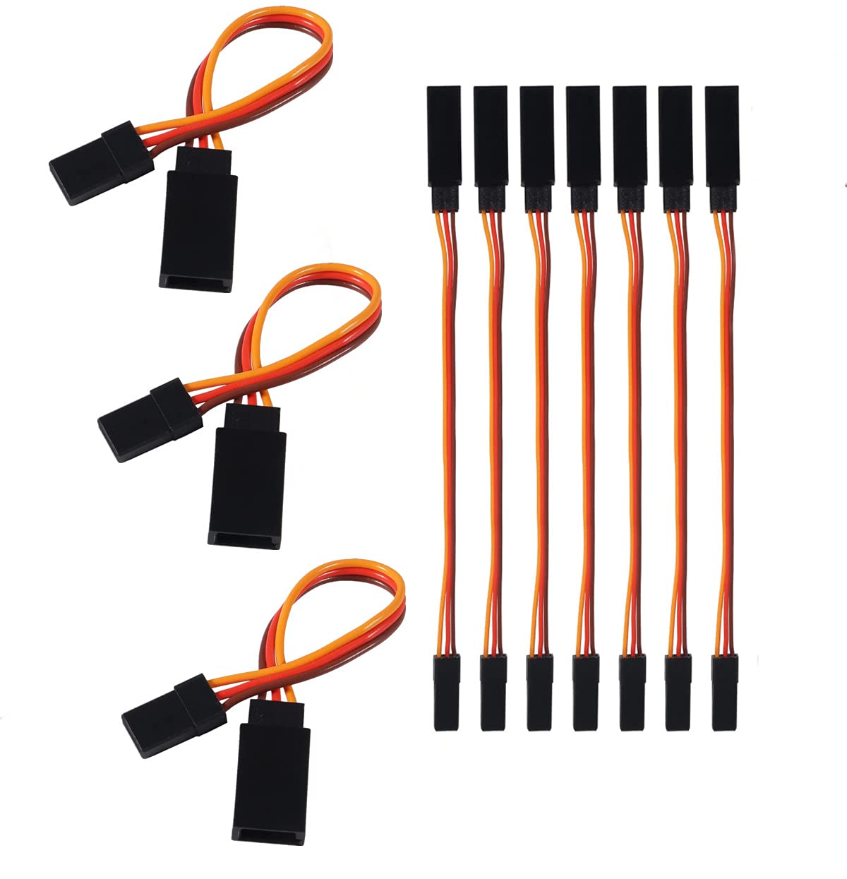 Amazon.com: 10PCS 3-Pin Servo Extension Cable Cord 10cm/4'' 3.93 inch ...