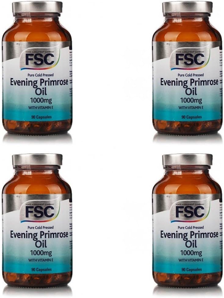 Amazon.com: FSC (4 Pack) Evening Primrose Oil 1000mg | 90's | 4 Pack ...