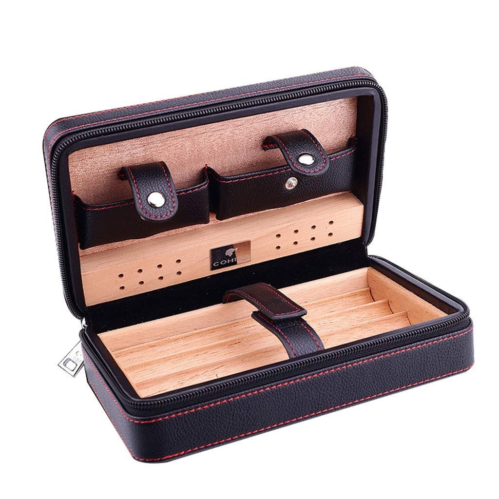Buy Cigar cutter Cigar Humidor, Leather Cigar Box Portable Travel Cigar ...