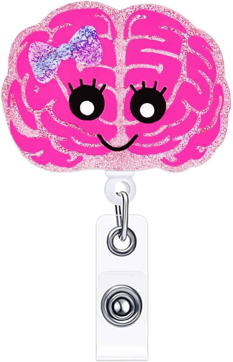 Amazon.com : ANDGING Funny Brain SLP Mental Health Badge Reel Holder ...