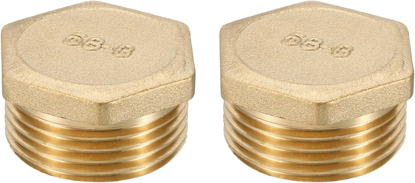 Amazon.com: PATIKIL G1 Brass Pipe Plug, 1pcs Male External Thread Hex ...