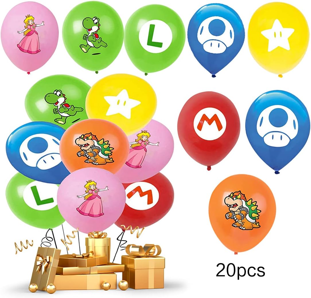 28 pcsMario birthday party decoration balloon set HANEL-Mario Balloons ...