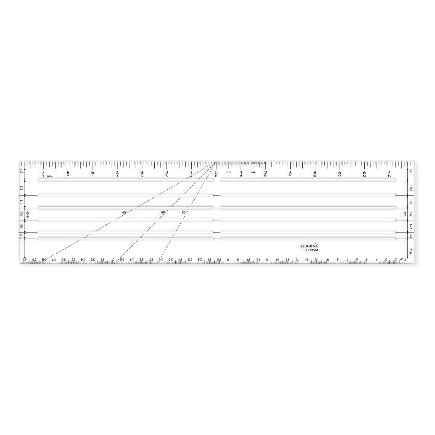 Amazon.com: KEARING Clear Plastic Zero Centering Ruler, 41cm/16" x 4 ...