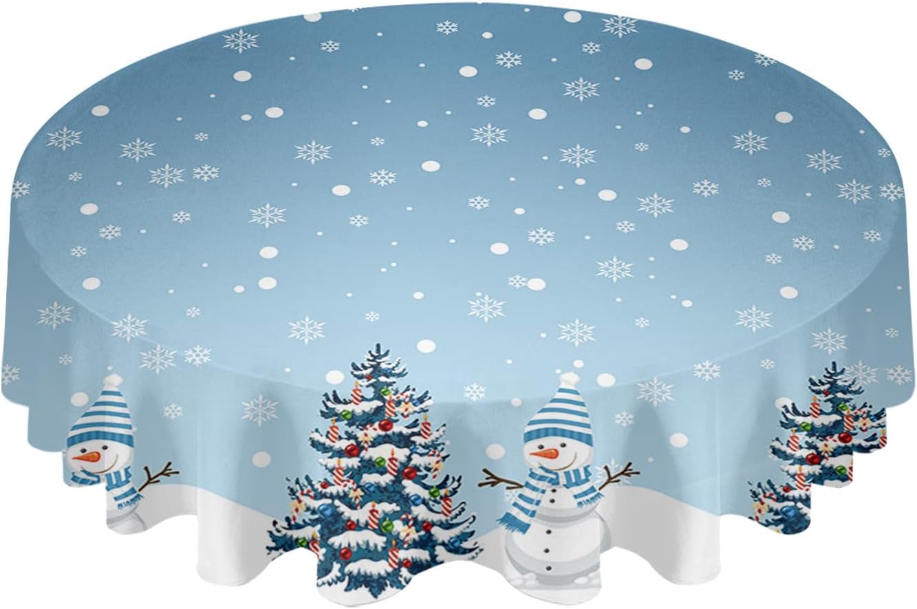 Amazon.com: ZOE GARDEN Christmas Gnomes Round Tablecloth Waterproof ...