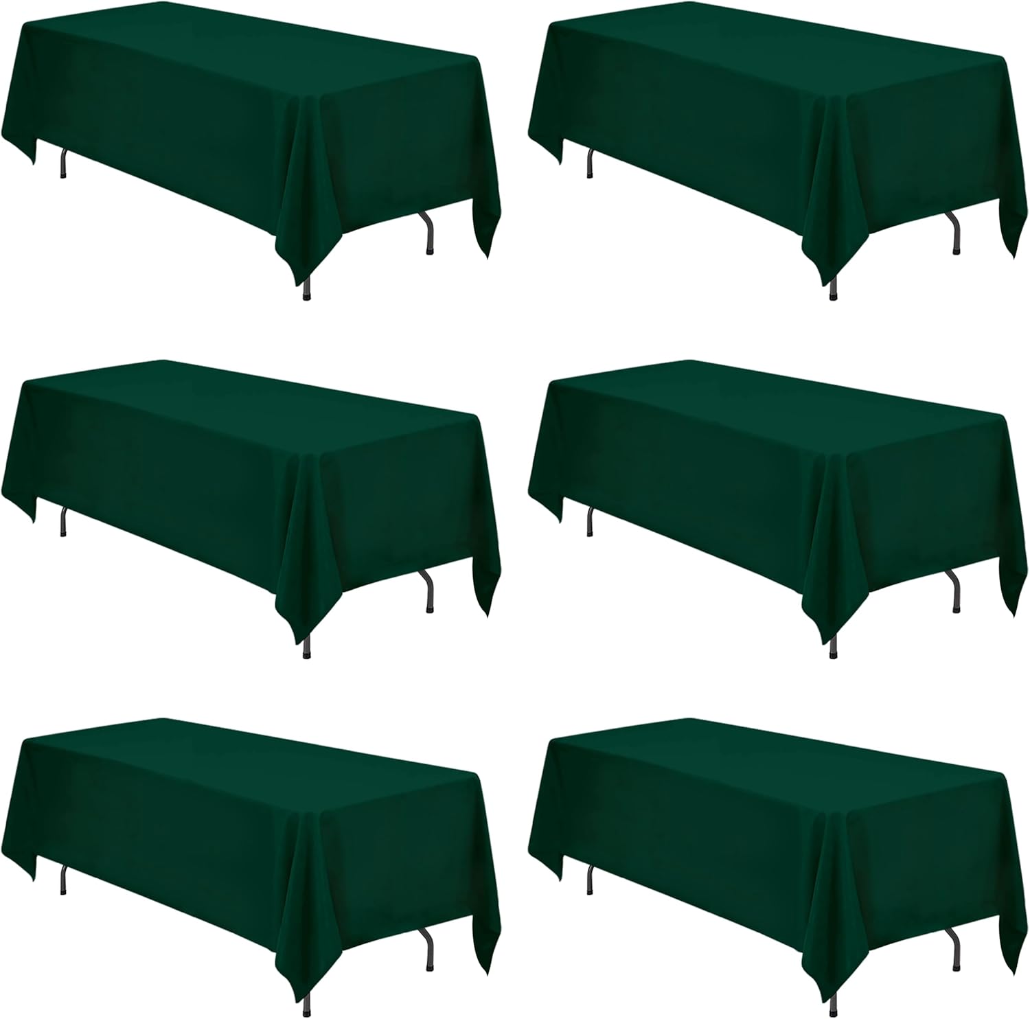Amazon.com: BRILLMAX 6 Pack Hunter Green Tablecloths 70 x 120 Inch for ...