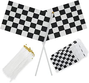 Amazon.com: Dazzling Toys Race Car Flags – 72 Mini Checkered Flags With ...