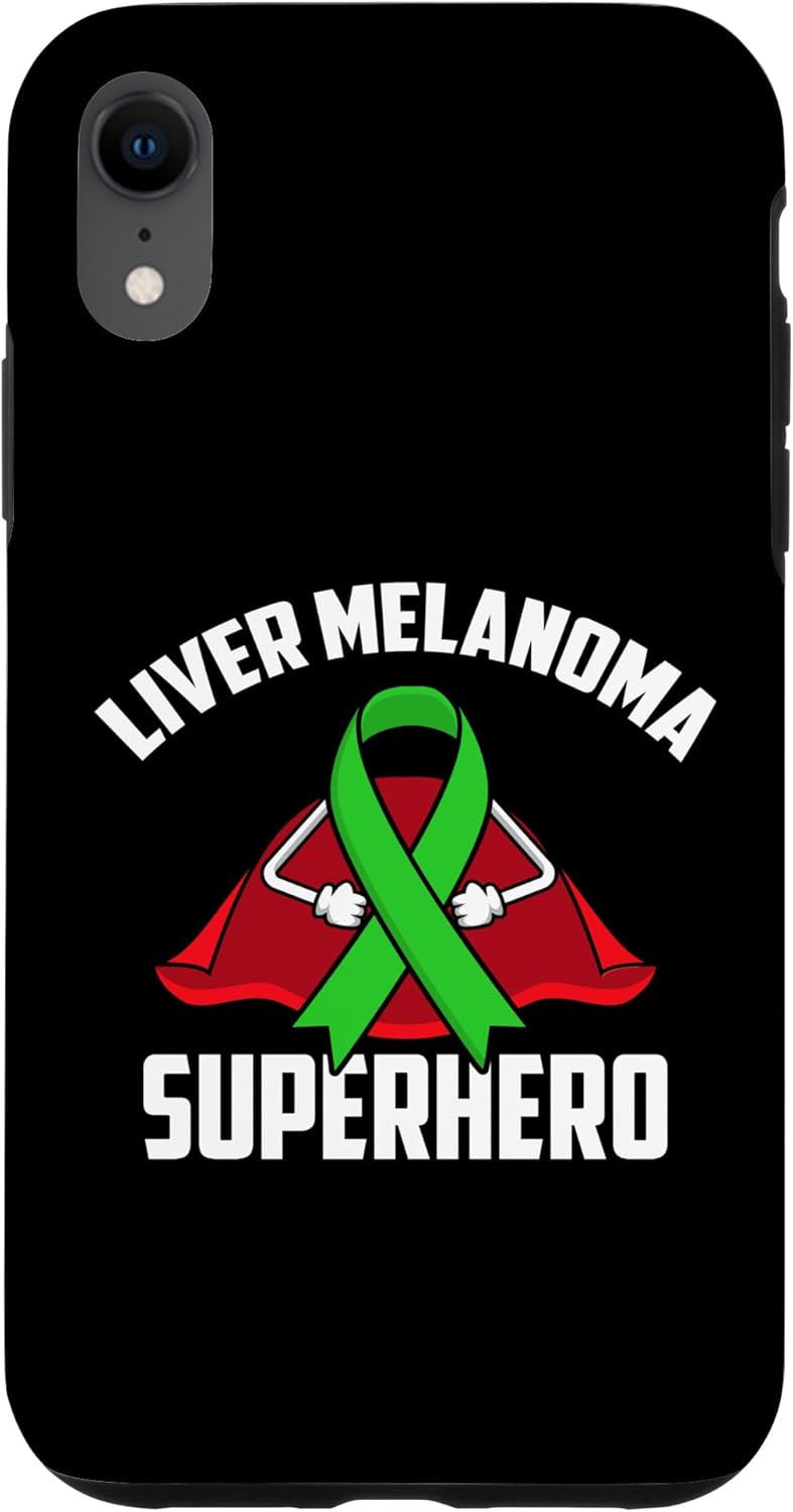 Amazon.com: iPhone XR Liver Melanoma Superhero Warrior Fighter Green ...