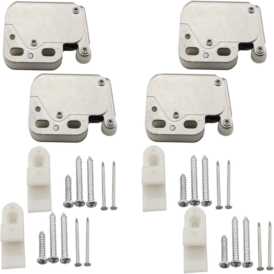 ZCZQC 4pcs Mini Push-in Touch Lock Push Catch Latch Cabinets Trunk Lock ...