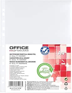 OFFICER PRODUCTS 100 cartelline portadocumenti, formato DIN A4, con apertura superiore a grana ...