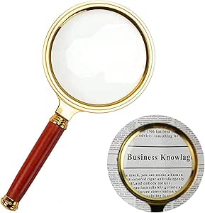 Handheld Magnifier, 10x Magnifying Glass for Home Learning, Reading and ...