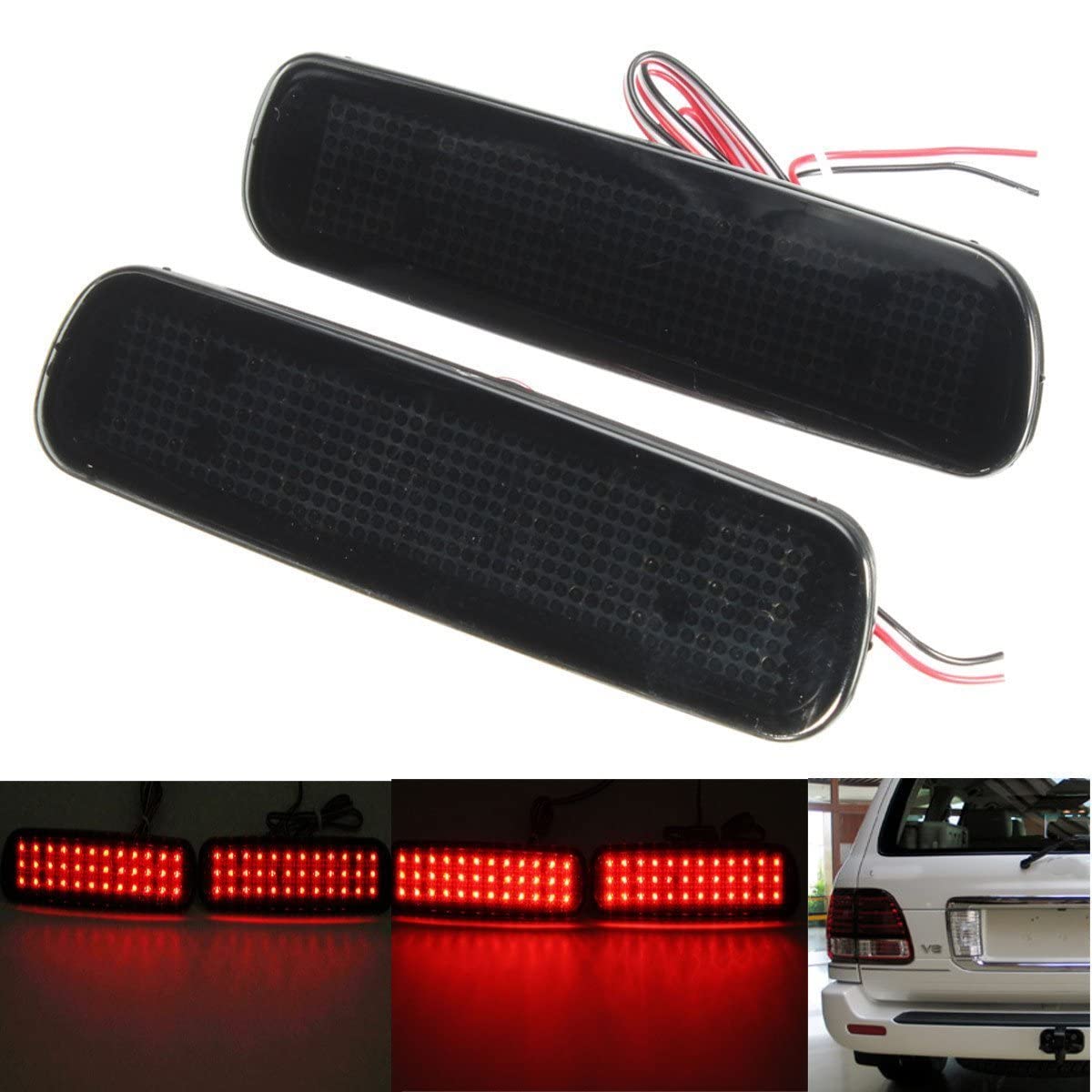 Buy GlobalNiche® Pair Rear Bumper LED Brake Tail Light Reflector Fog ...