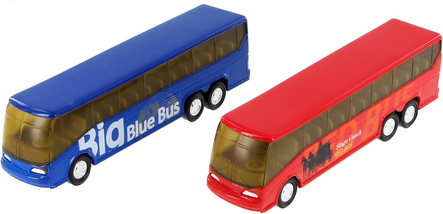 Amazon.com: Big Coach Bus, Red & Blue - Showcasts 9803DBG - 6 Inch ...
